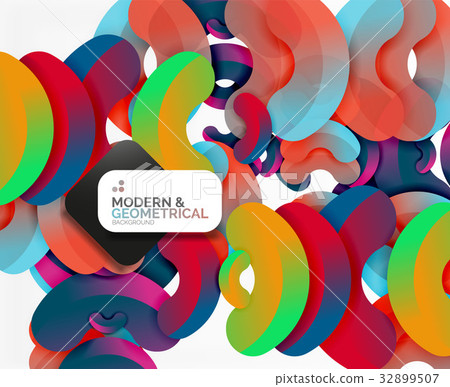 Abstract color geometric round shapes on white - Stock Illustration ...