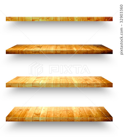 Wooden shelf template set isolated - Stock Illustration [32903360] - PIXTA