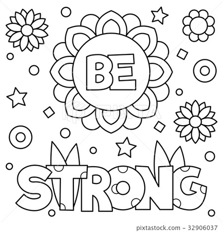 Be strong. Coloring page. Vector illustration. - Stock Illustration ...