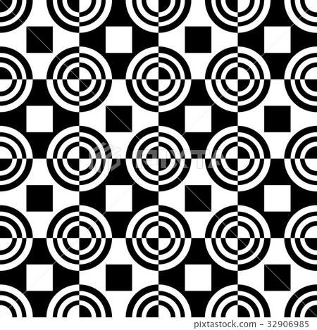 Seamless Circle and Square Pattern - Stock Illustration [32906985] - PIXTA