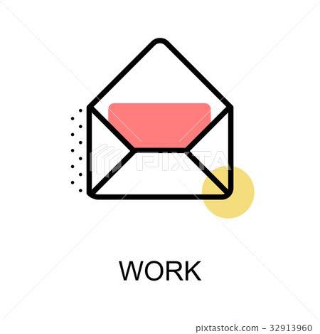 Letter icon with pen on white background - Stock Illustration [32913960 ...