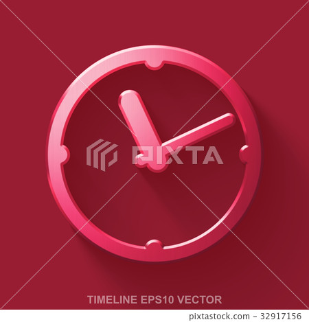 Flat metallic timeline 3D icon. Red Glossy Metal - Stock Illustration ...