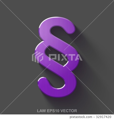 Flat metallic law 3D icon. Purple Glossy Metal - Stock Illustration ...