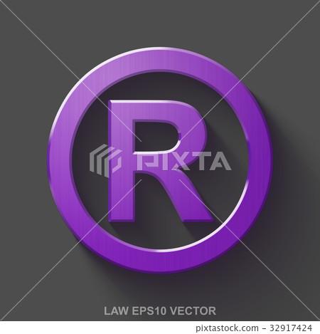 Flat metallic law 3D icon. Purple Glossy Metal - Stock Illustration ...
