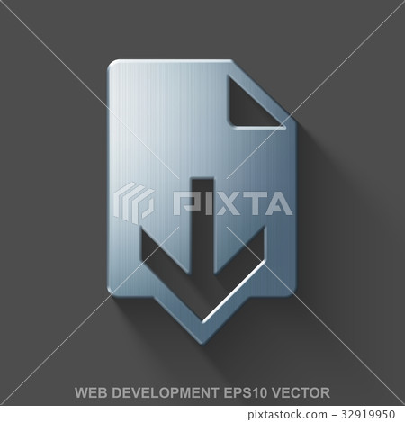 Flat metallic web development 3D icon. Polished - Stock Illustration ...