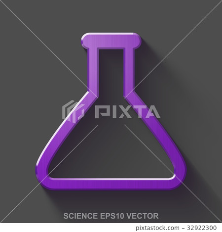 Flat metallic Science 3D icon. Purple Glossy Metal - Stock Illustration ...