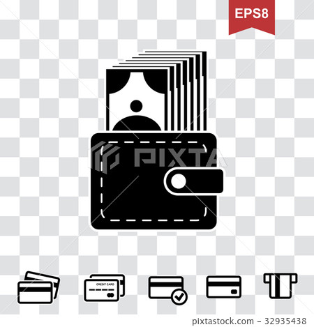 Wallet or Pocketbook Vector Icon - Stock Illustration [32935438] - PIXTA