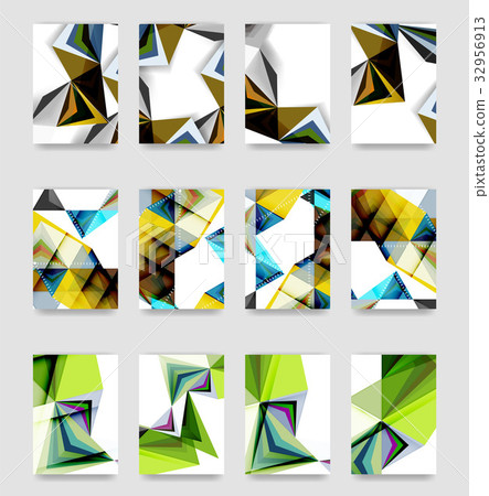 Minimal vector covers background set - Stock Illustration [32956913 ...