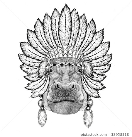 Hippo, Hippopotamus, behemoth, river-horse Wild - Stock Illustration ...