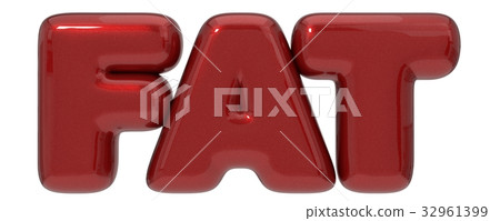3d illustration of symbolic fat text. - Stock Illustration [32961399 ...