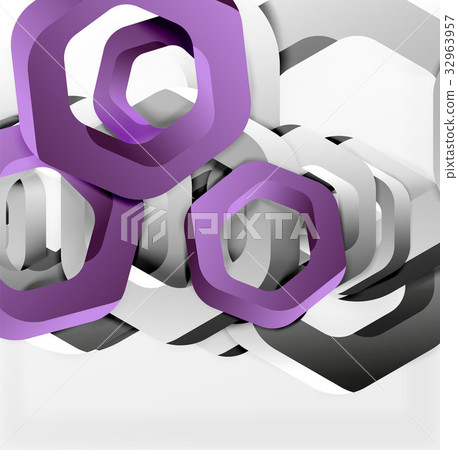 Overlapping hexagons design background - Stock Illustration [32963957 ...