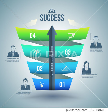 Arrow with step up to success - Stock Illustration [32968609] - PIXTA