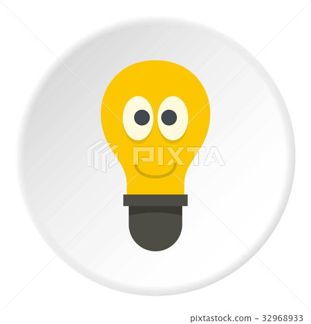 Smiling light bulb with eyes icon circle - Stock Illustration [32968933 ...