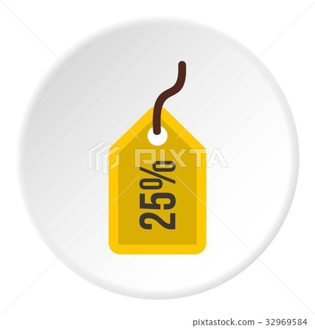 Yellow price tag, 25 percent icon circle - Stock Illustration [32969584 ...