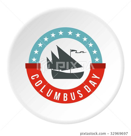 Columbus Day badge icon circle - Stock Illustration [32969697] - PIXTA