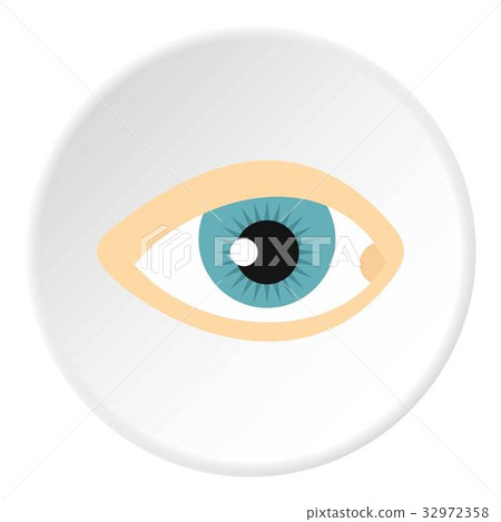 Blue human eye icon circle - Stock Illustration [32972358] - PIXTA