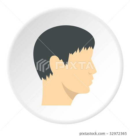 Human head, side view icon circle - Stock Illustration [32972365] - PIXTA