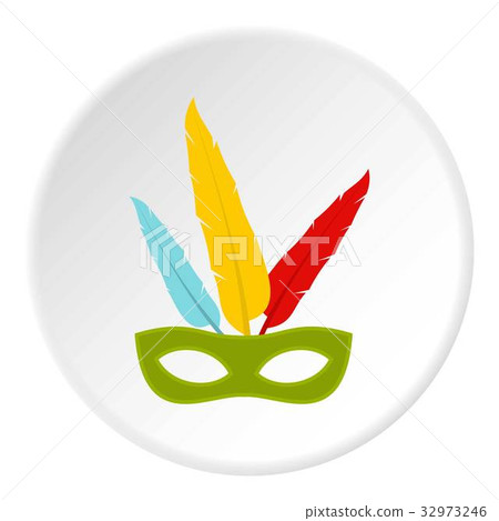Colorful carnival mask icon circle - Stock Illustration [32973246] - PIXTA