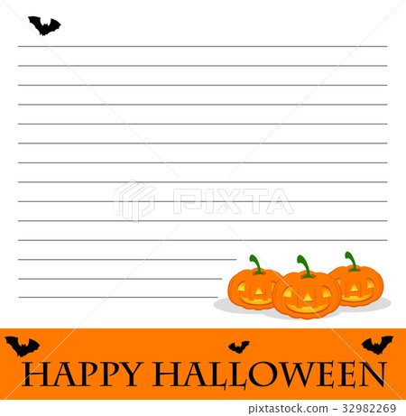 Line paper template with halloween theme-插圖素材 [32982269] - PIXTA圖庫