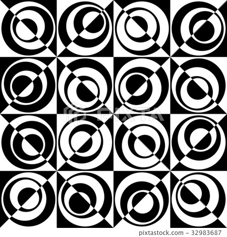 Seamless Circle and Triangle Pattern - Stock Illustration [32983687 ...