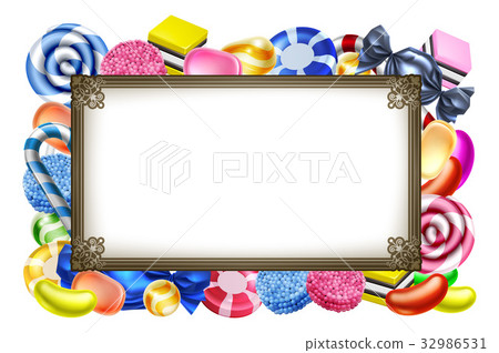Candy Sweets Background Frame Sign - Stock Illustration [32986531] - PIXTA