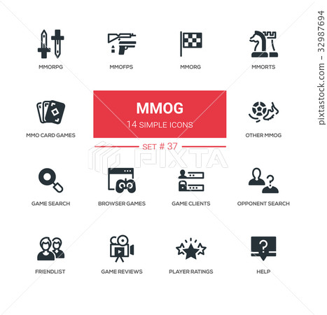 MMOG - modern vector line design icons set - Stock Illustration ...