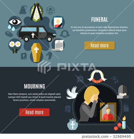 Funeral Banners Set - Stock Illustration [32989490] - PIXTA