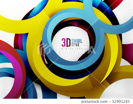 Vector 3d rings design background - Stock Illustration [32991285] - PIXTA