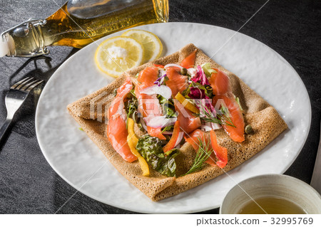Buckwheat flour crepe gullette galette French food - Stock Photo ...