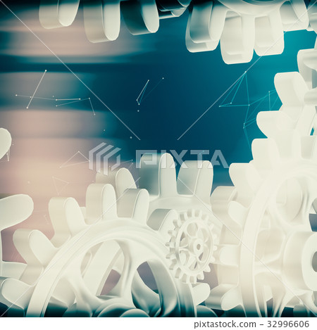 White gears and cogs macro - Stock Illustration [32996606] - PIXTA
