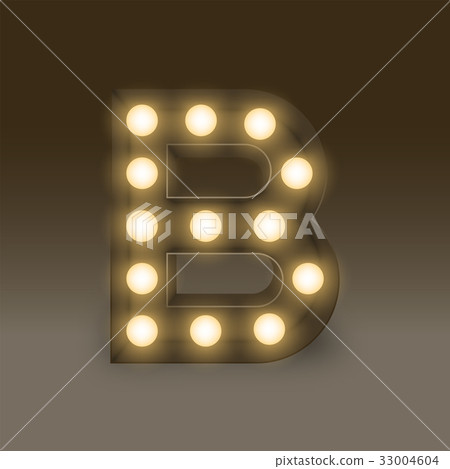 Alphabet Incandescent light bulb box set letter B - Stock Illustration ...