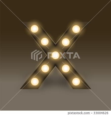 Alphabet Incandescent light bulb box set letter X - Stock Illustration ...