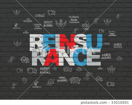 Insurance concept: Reinsurance on wall background - Stock Illustration ...