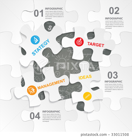 Puzzle jigsaw infographic design. - Stock Illustration [33011508] - PIXTA