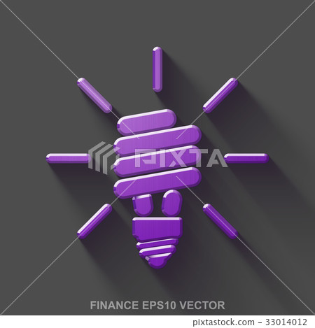 Flat metallic finance 3D icon. Purple Glossy Metal - Stock Illustration ...