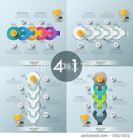 Set of 4 creative infographic design layouts - Stock Illustration ...