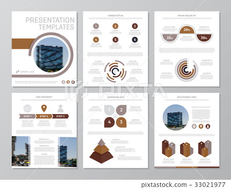 Set of brown elements for multipurpose a4 - Stock Illustration ...