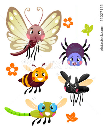 Cute Colorful Bugs Mascots - Stock Illustration [33027133] - PIXTA