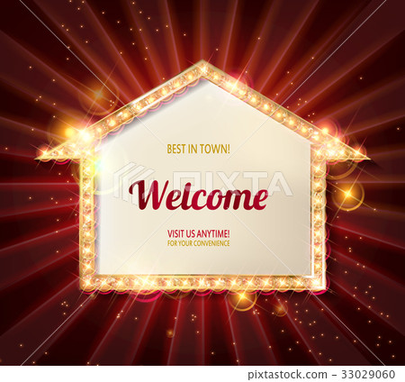 Welcome banner glowing arrow. - Stock Illustration [33029060] - PIXTA