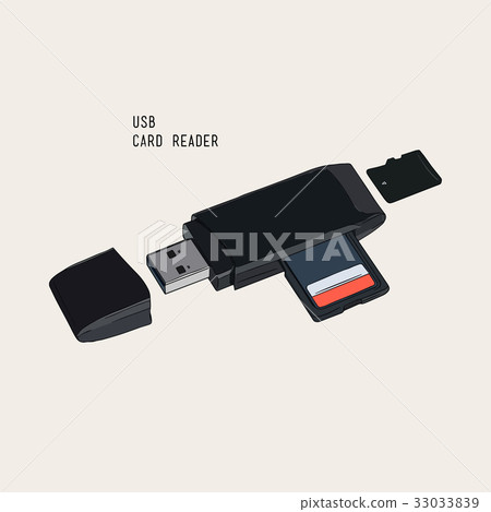 USB card reader , hand draw sketch vector. - Stock Illustration ...