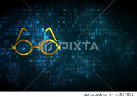 Science concept: Glasses on digital background - Stock Illustration ...