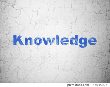 Learning concept: Knowledge on wall background - Stock Illustration ...