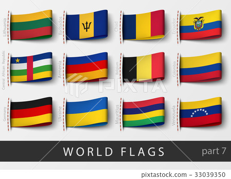 Vector set of flag labels - Stock Illustration [33039350] - PIXTA
