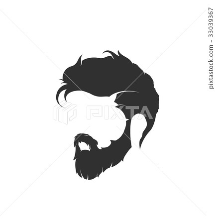 mens hairstyle with a beard and mustache - Stock Illustration [33039367 ...