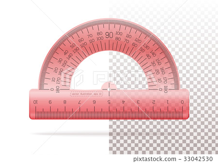 Transparent plastic red protractor - Stock Illustration [33042530] - PIXTA