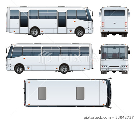 Vector urban passenger mini-bus mock-up - Stock Illustration [33042737 ...