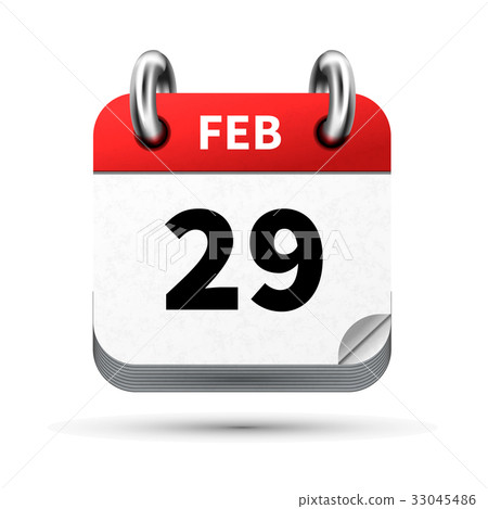 realistic icon of calendar with 29 february date - Stock Illustration ...