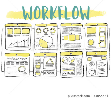 Development Develop Workflow Design Graphic Word - Stock Illustration ...