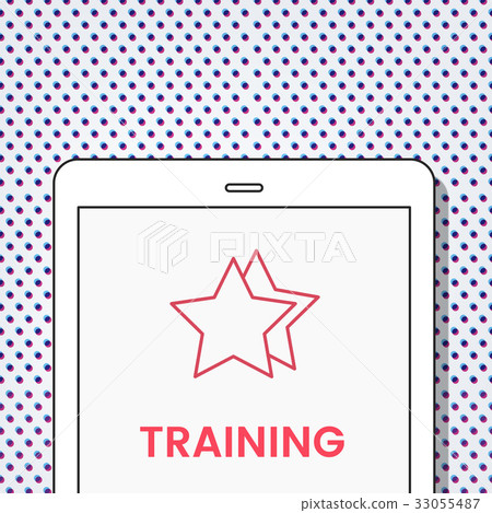 Graphic of tablet with star development icon - Stock Illustration ...