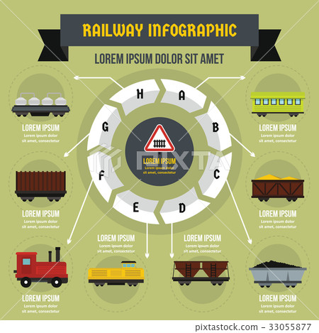 Railway infographic concept, flat style - Stock Illustration [33055877 ...
